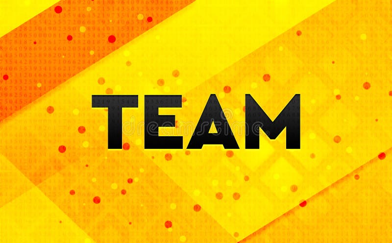 Team Abstract Digital Banner Yellow Background Stock Illustration ...