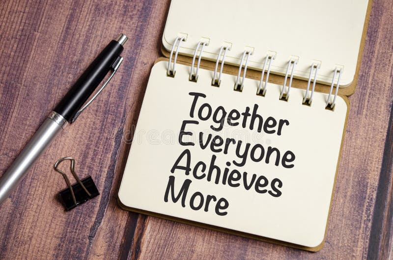Team Acronym and Text Together Everyone Achieves More on Notepad and ...