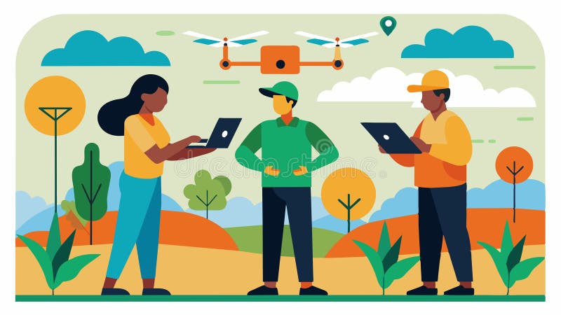 A Team of Agronomists Uses Drone Mapping Software To Analyze Field Data ...