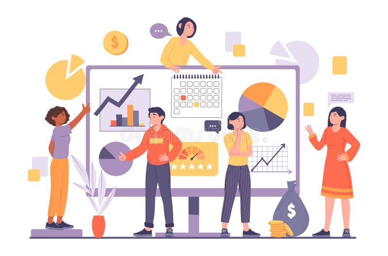 Team of analytics concept stock vector. Illustration of teamwork ...