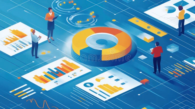 Team Analyzing Business Charts and Diagrams in Modern Data ...