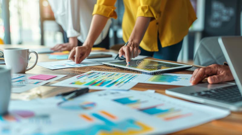 Team Analyzing Business Data.AI Generated Stock Image - Image of ...