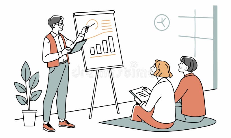 Team Analyzing Business Data in Office Meeting Stock Vector ...