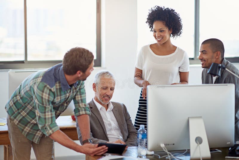 Team Appreciation. a Group of Coworkers Working Together in the Office ...