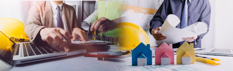 Team of Architects or Engineering Consulting and Analyzing Working on ...