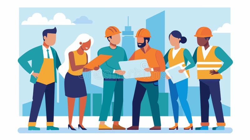 A Team of Architects Examining the Materials Being Used for ...