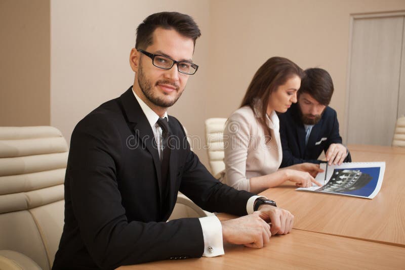 Team of Architects Meeting in Office Stock Image - Image of architect ...