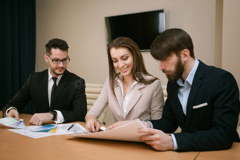 Team of Architects Meeting in Office Stock Photo - Image of chair ...