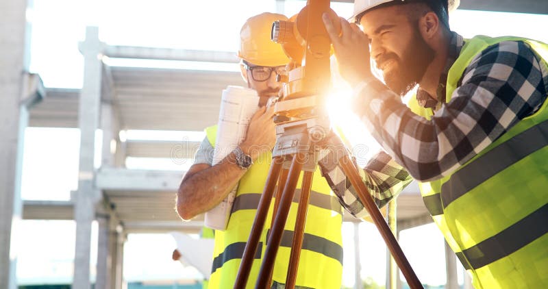 Team of Architects People in Group on Construciton Site Stock Image ...