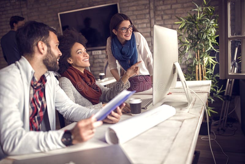 Team of Architects Planning Project Stock Image - Image of designer ...