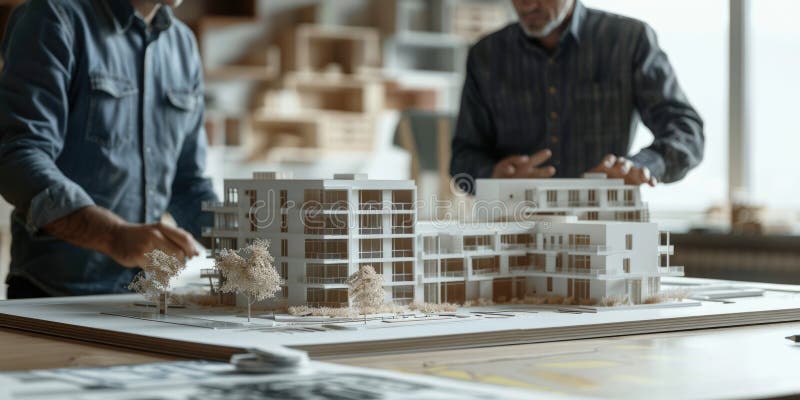 A Team of Architects is Working on a Layout of a Modern Residential ...