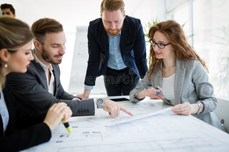 Team of Architects Working Together on Project Stock Photo - Image of ...
