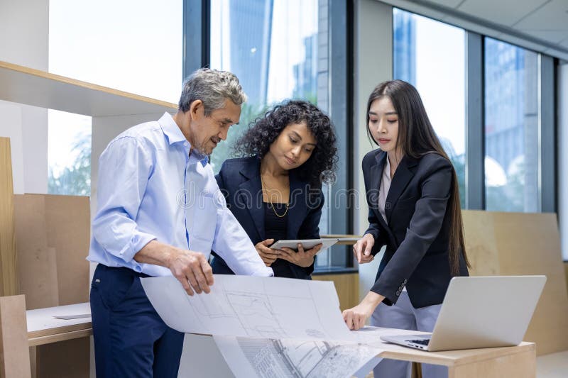 Team of Architectures, Engineer, Interior Designer and Businessmen ...