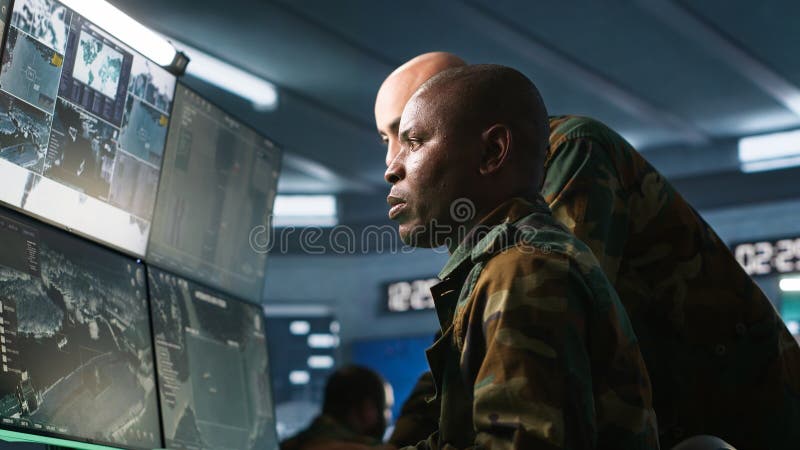 Team of Army Telecommunications Operators Using Radio and Satellite ...