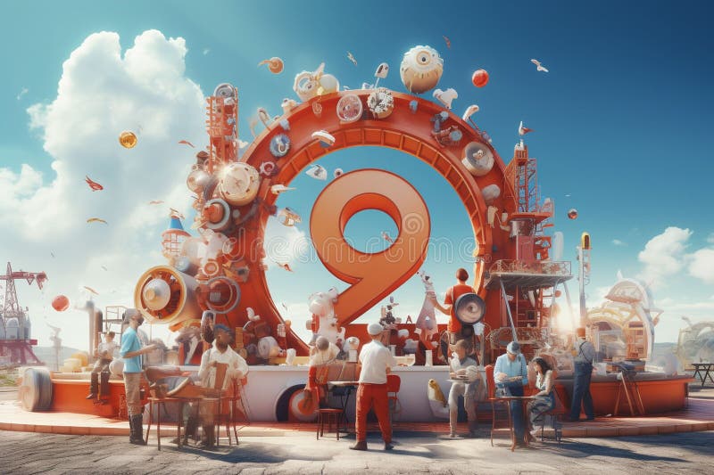 Team of Artists and Creatives Commemorating Stock Illustration ...