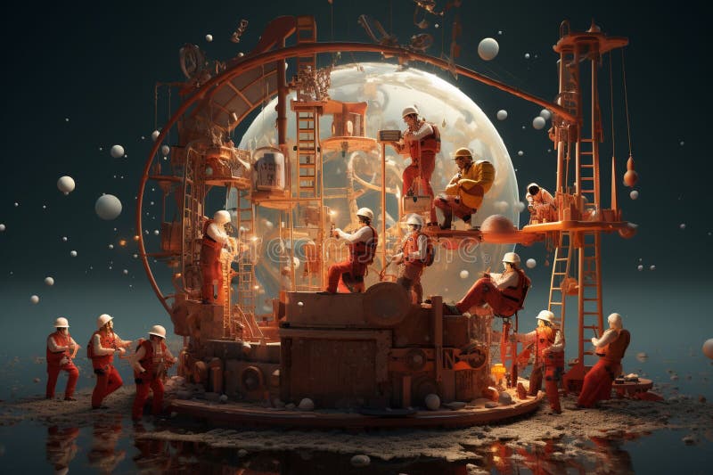 Team of Artists and Creatives Commemorating Stock Illustration ...