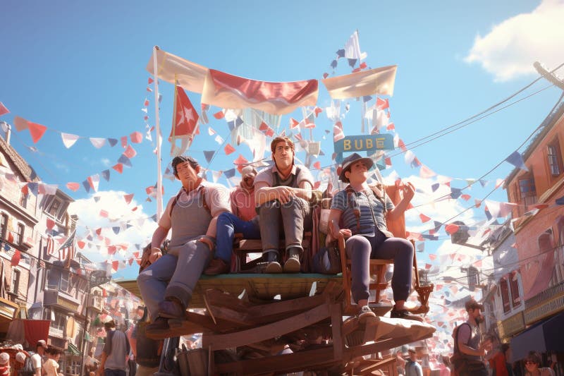 Team of Artists and Creatives Commemorating Stock Illustration ...