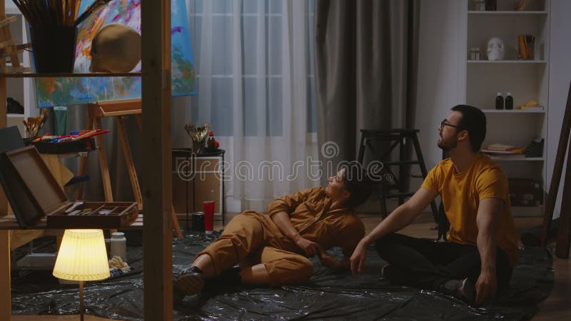 Team of artists stock footage. Video of painter, teamwork - 187386628