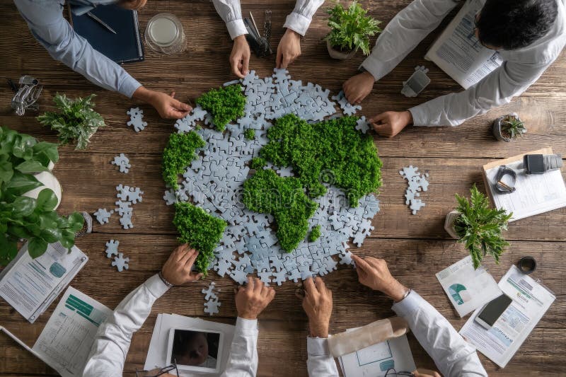 Global Collaboration for Sustainability Stock Illustration ...