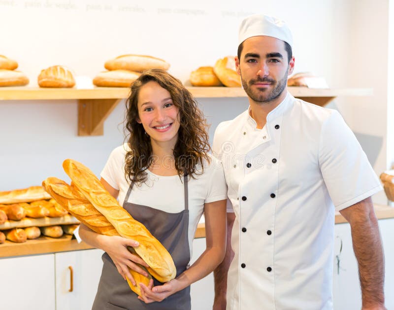 Team of Bakers Working at the Bakery Stock Image - Image of food ...