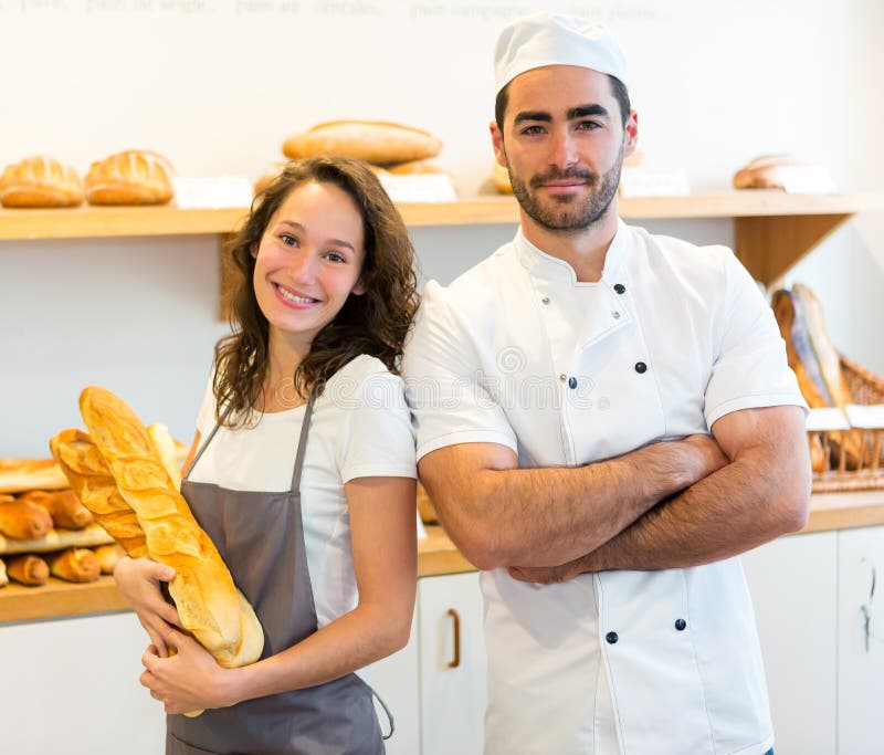 Team of Bakers Working at the Bakery Stock Image - Image of smile, shop ...