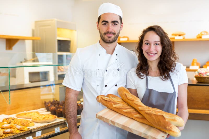 Team of Bakers Working at the Bakery Stock Image - Image of bake ...