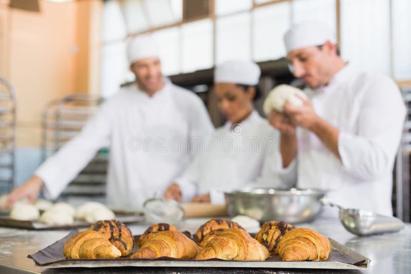 Chef Team in Restaurant Kitchen with Dessert Stock Image - Image of ...