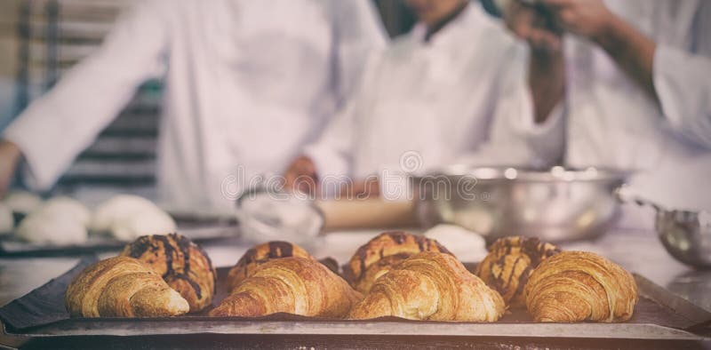 Team of Bakers Working at Counter Stock Photo - Image of occupation ...