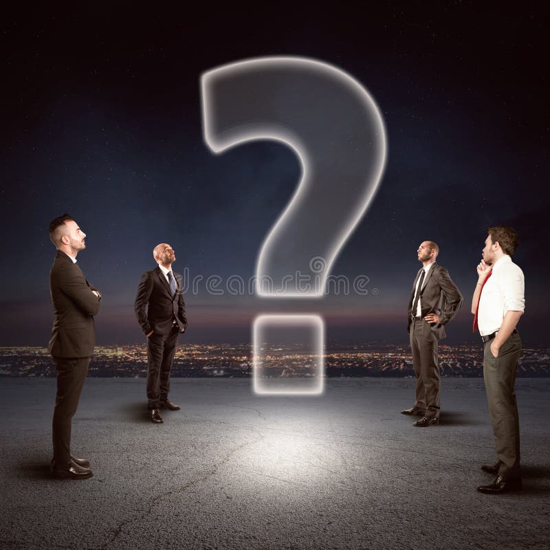 Team with a Big Question To Be Solved Stock Photo - Image of indecision ...