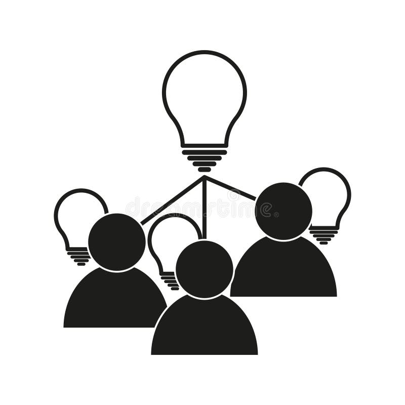Team Brainstorming Icon. Group Collaboration. Idea Sharing Symbol ...