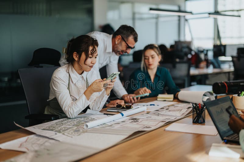 Team Brainstorming Session in a Modern Office Environment Stock Photo ...