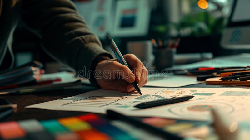 Team of Branding Specialists Designing a Logo and Visual Identity Stock ...