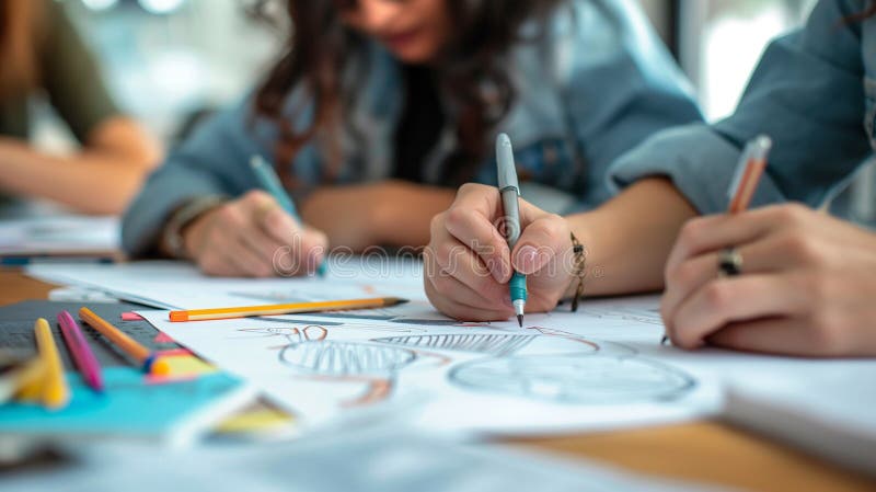 Team of Branding Specialists Designing a Logo and Visual Identity Stock ...