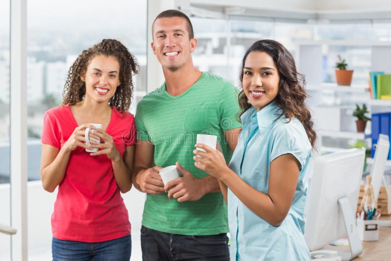 Team during Break Time in Office Cafeteria Stock Photo - Image of smile ...