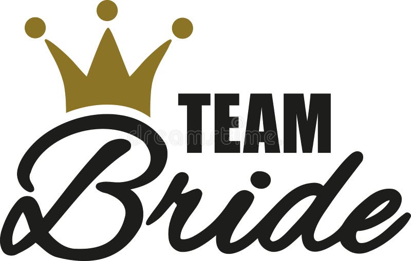 Team Bride with Golden Crown Stock Vector - Illustration of couple ...