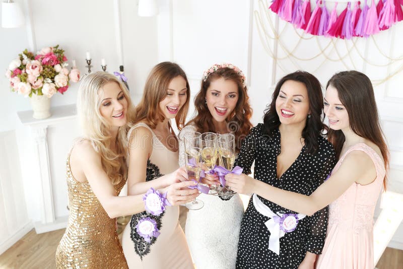 Team bride stock image. Image of lifestyle, cute, happy - 90455739