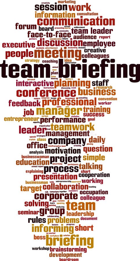 Team briefing word cloud stock vector. Illustration of meeting - 237578686