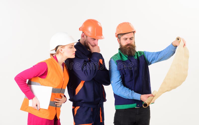 Team of Builder, Engineer, Architect Work on Project. Stock Photo ...