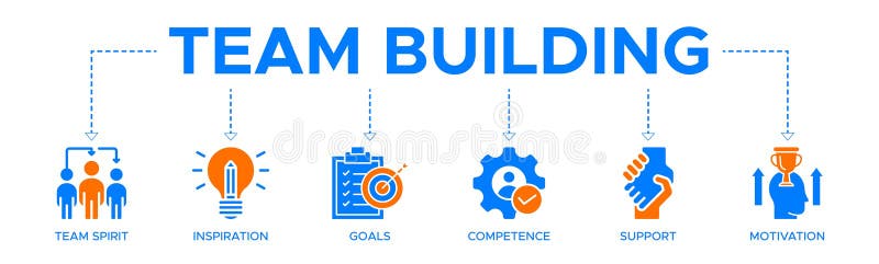 Team Building Building Banner Web Icon Vector Illustration Concept with ...
