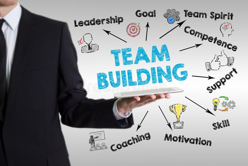 Team Building Concept. Chart with Keywords and Icons on White ...