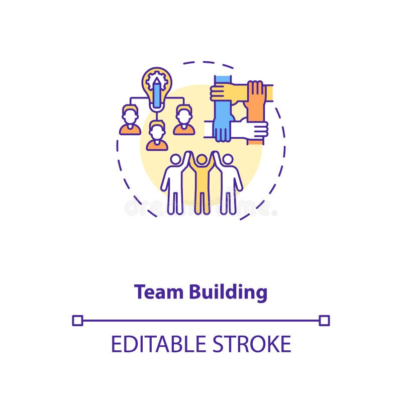 Team building concept icon stock vector. Illustration of employee ...