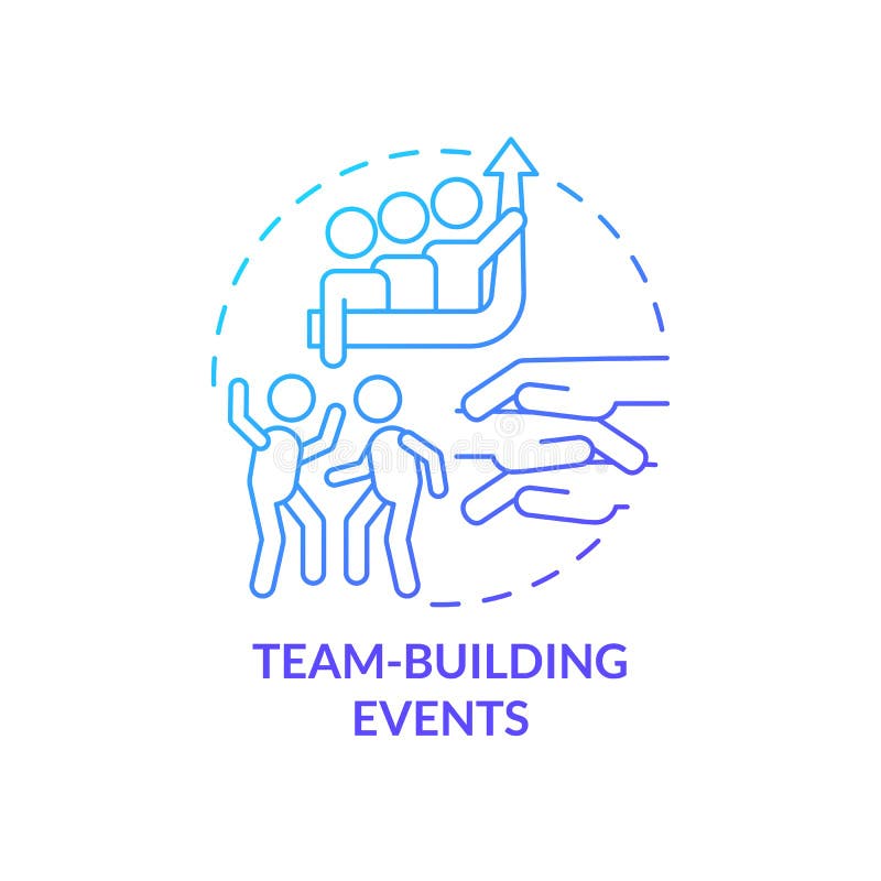 Team Building Events Blue Gradient Concept Icon Stock Vector ...