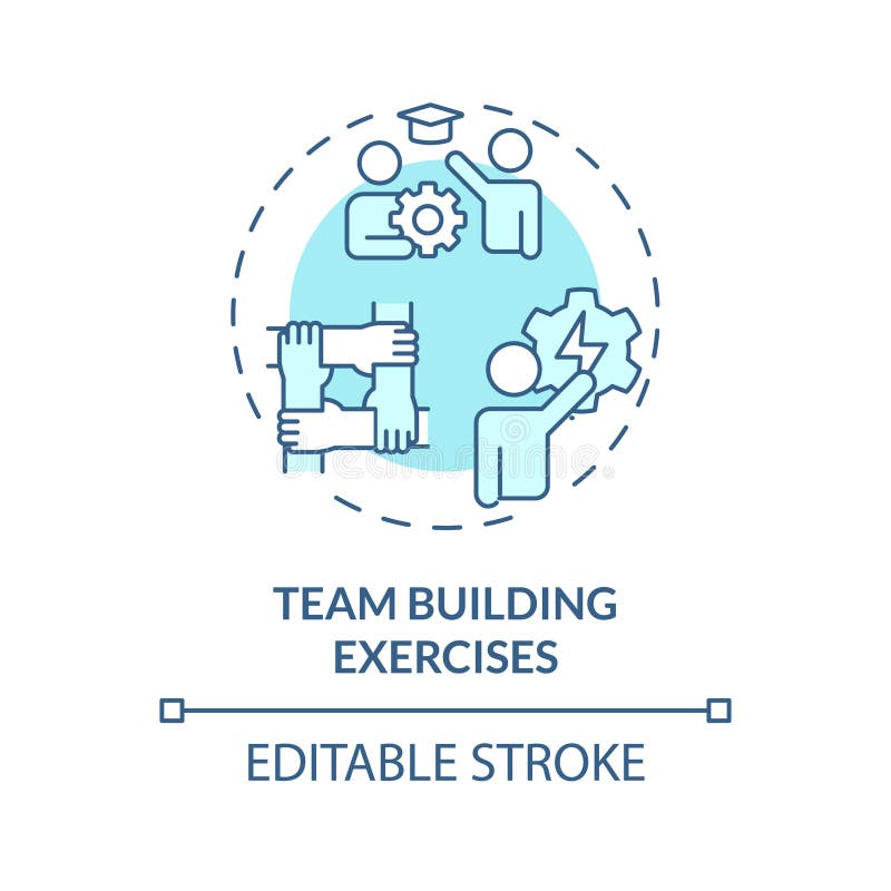 Team Building Exercise Soft Blue Concept Icon Stock Vector ...