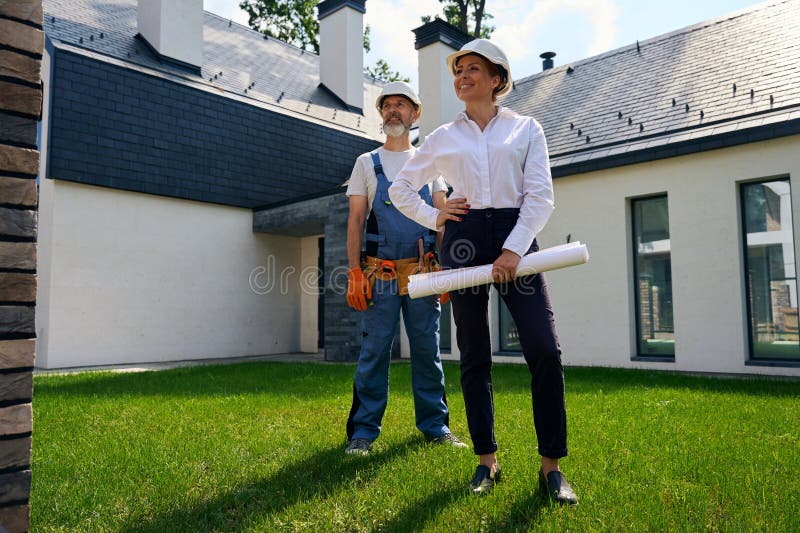 Team of Building Experts Conducting Construction Object Inspection ...