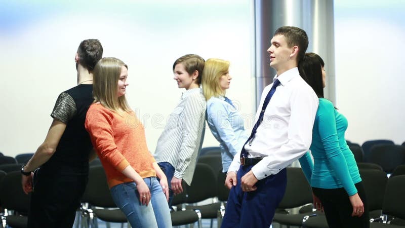 Team Building, Group Discussion or Therapy. People Perform an Exercise ...