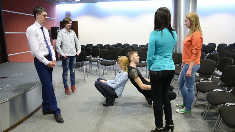 Team Building, Group Discussion or Therapy. People Perform an Exercise ...