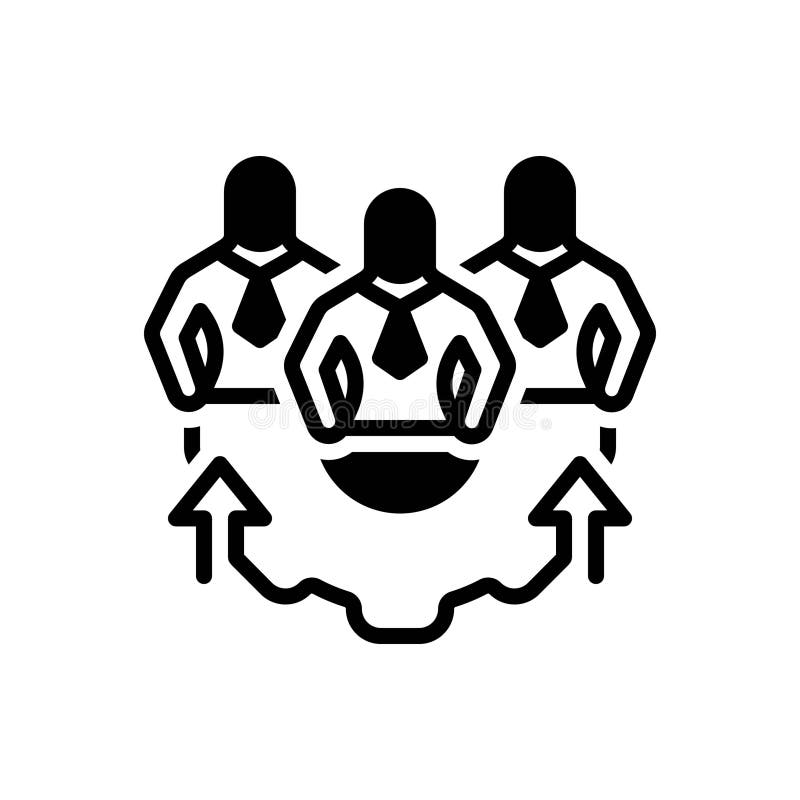 Black Solid Icon for Team Building, Team Bonding and Teamworker Stock ...