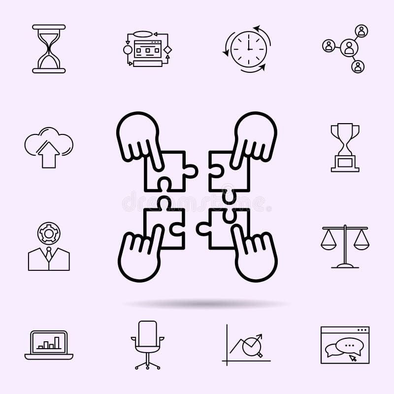 Teamwork Building Black Glyph Icon Stock Vector - Illustration of ...