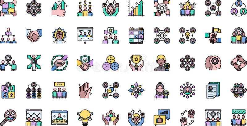 Team Building Icons High-Quality Vector Icons Collection with Editable ...