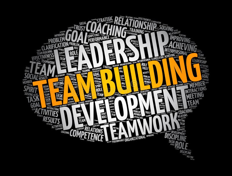 Team Building Message Bubble Word Cloud Collage, Business Concept ...